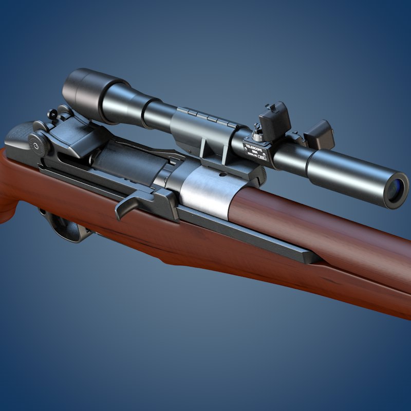 m1 garand rifle with scope and bayonet 3D Models - CGTrader.com