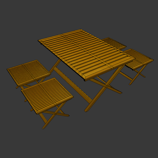 Outdoor Table Set free 3D model | CGTrader