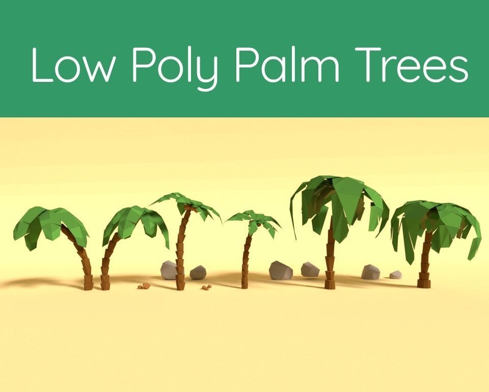 3D model Low Poly Palm Trees VR / AR / low-poly | CGTrader