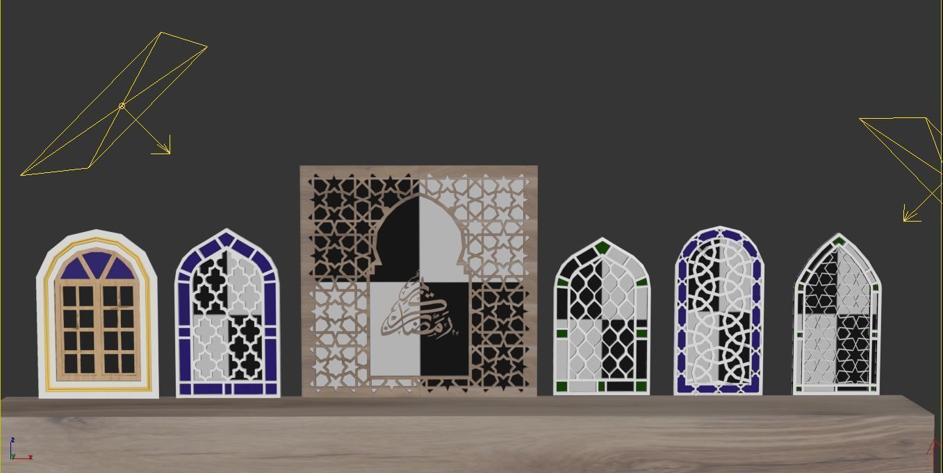3D model Mosque window with motif Autocad and 3Dmax VR / AR / low-poly ...