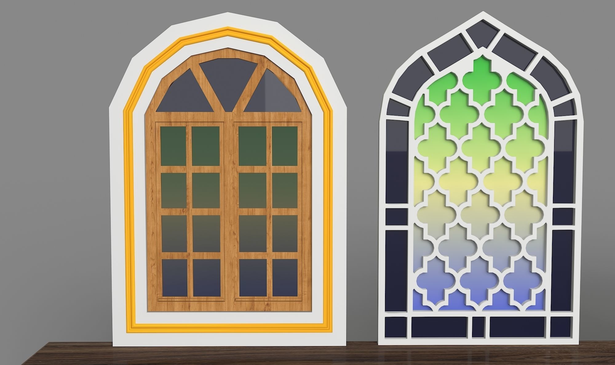 3D model Mosque window with motif Autocad and 3Dmax VR / AR / low-poly ...