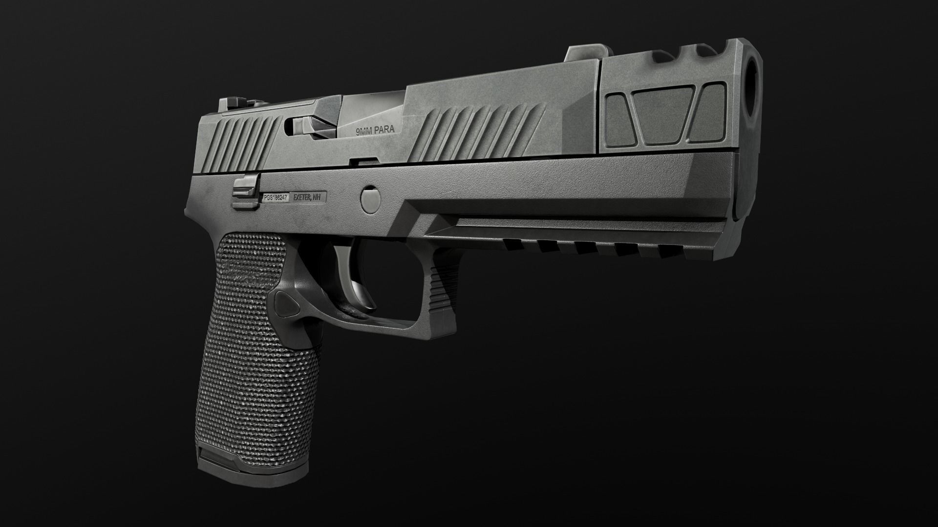 3D model Sig Sauer P320 Full Size Modular 9MM Handgun VR / AR / low ...