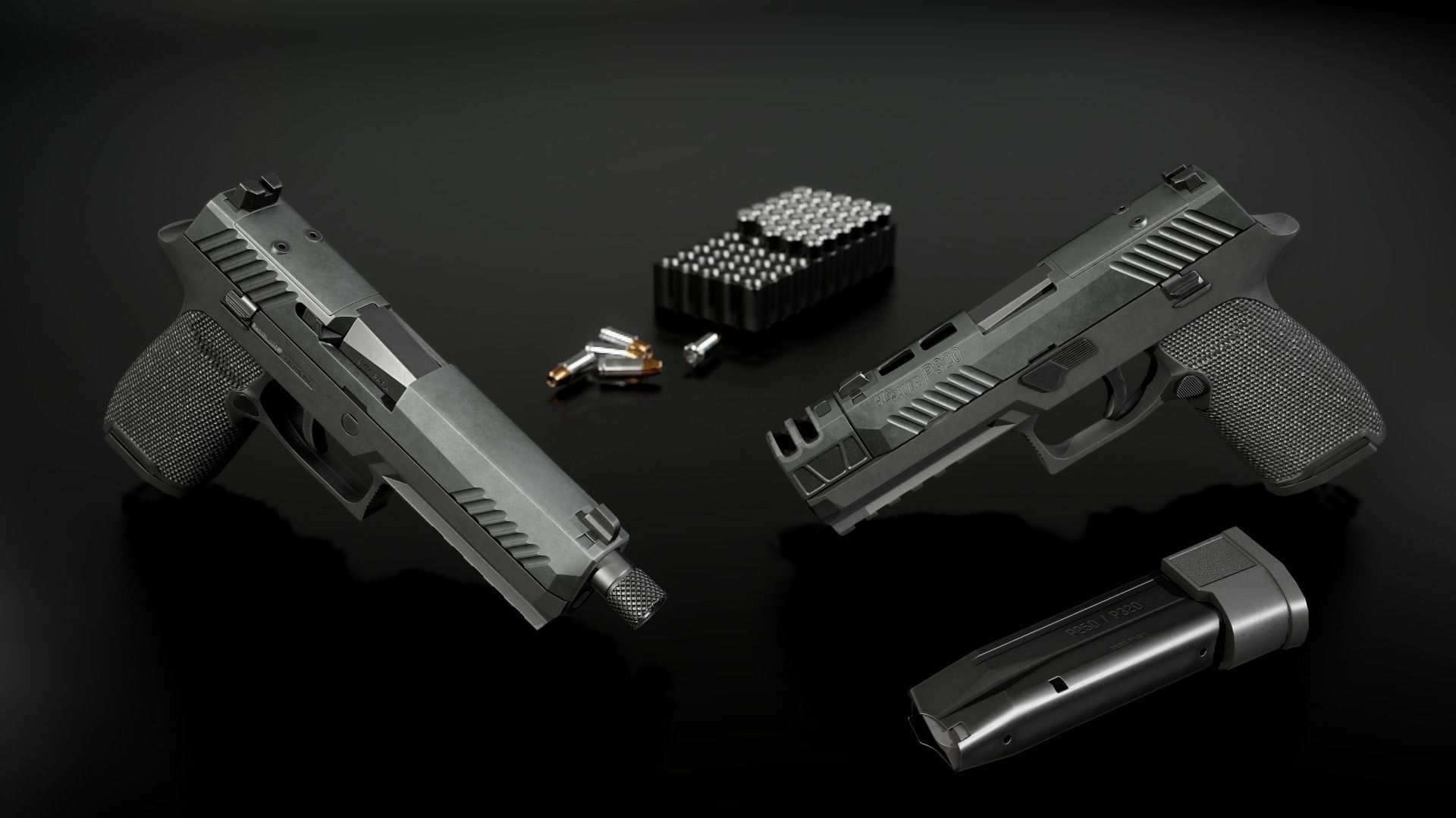 3D model Sig Sauer P320 Full Size Modular 9MM Handgun VR / AR / low ...