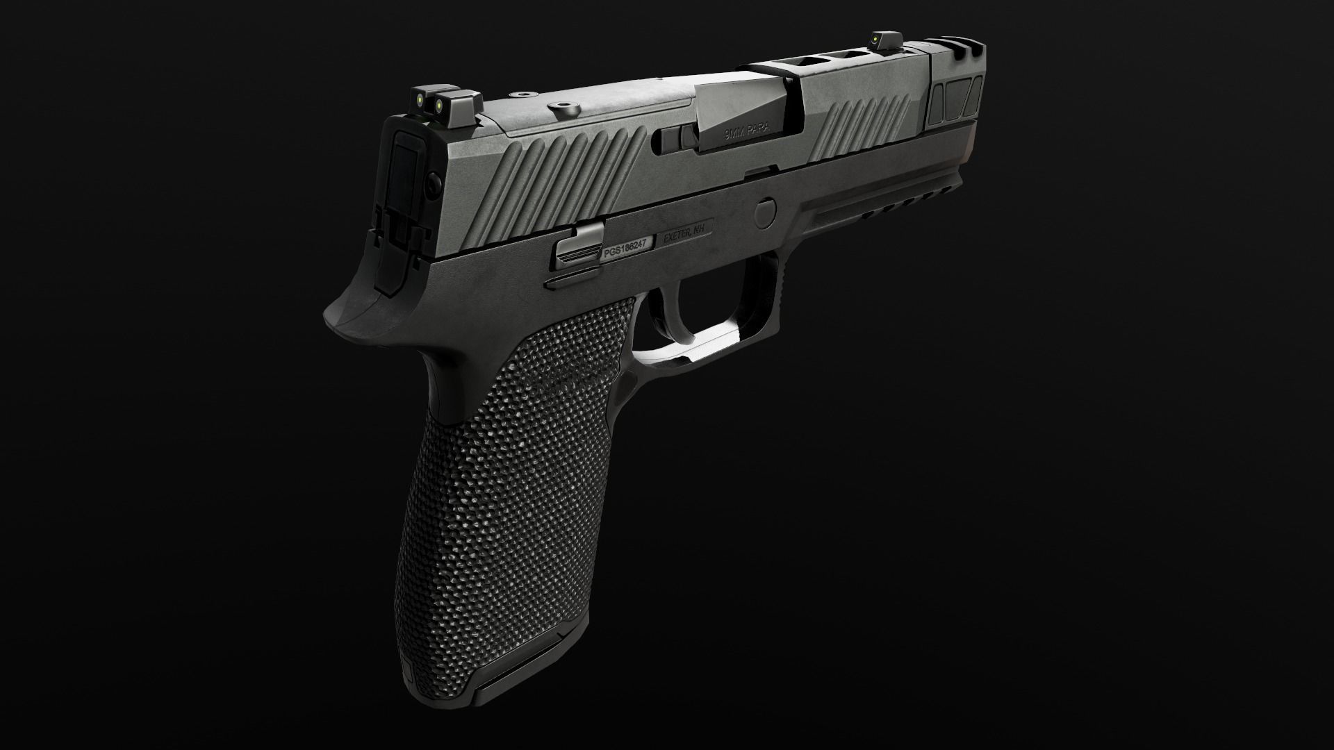 3D model Sig Sauer P320 Full Size Modular 9MM Handgun VR / AR / low ...