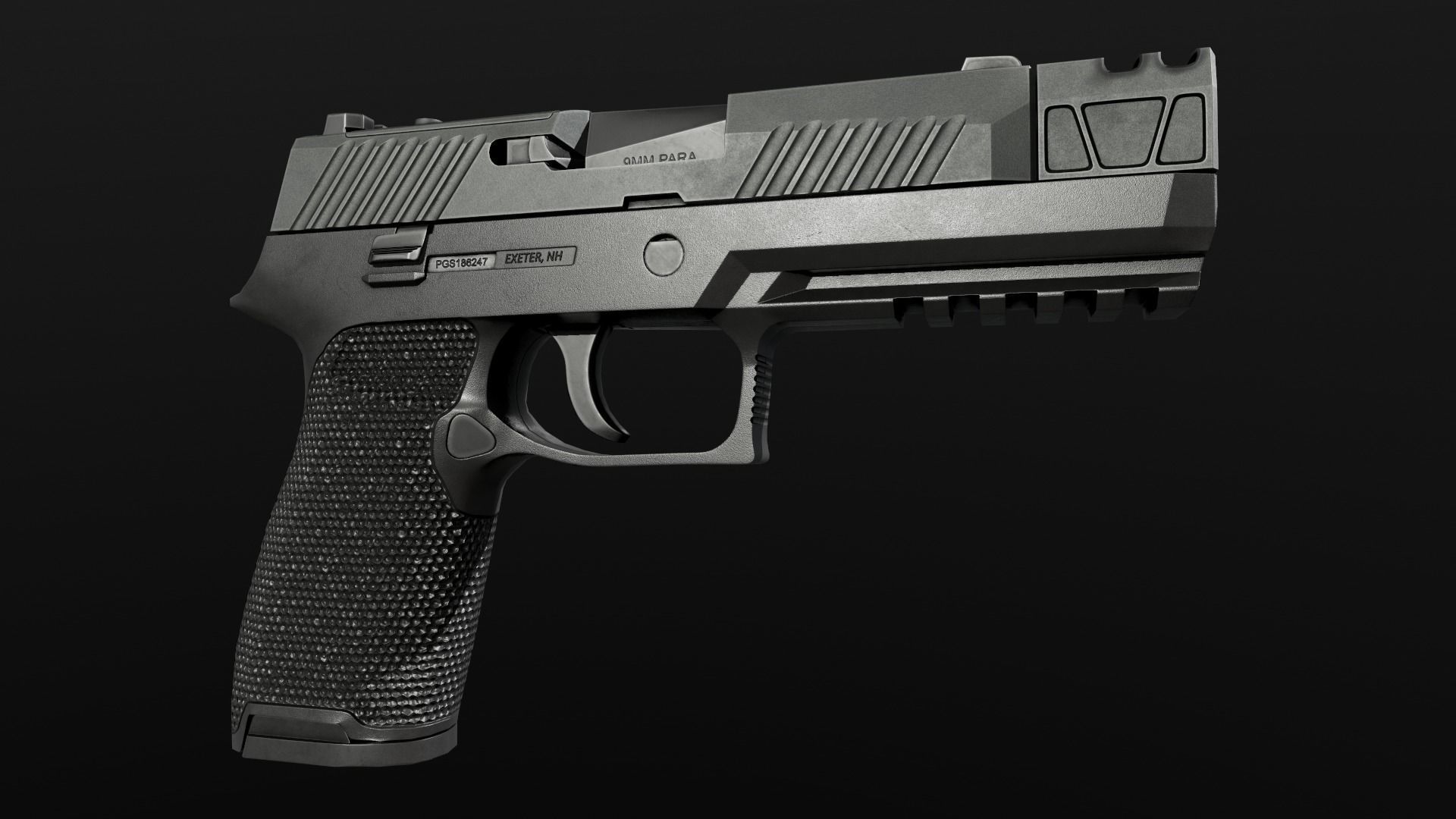 3D model Sig Sauer P320 Full Size Modular 9MM Handgun VR / AR / low ...