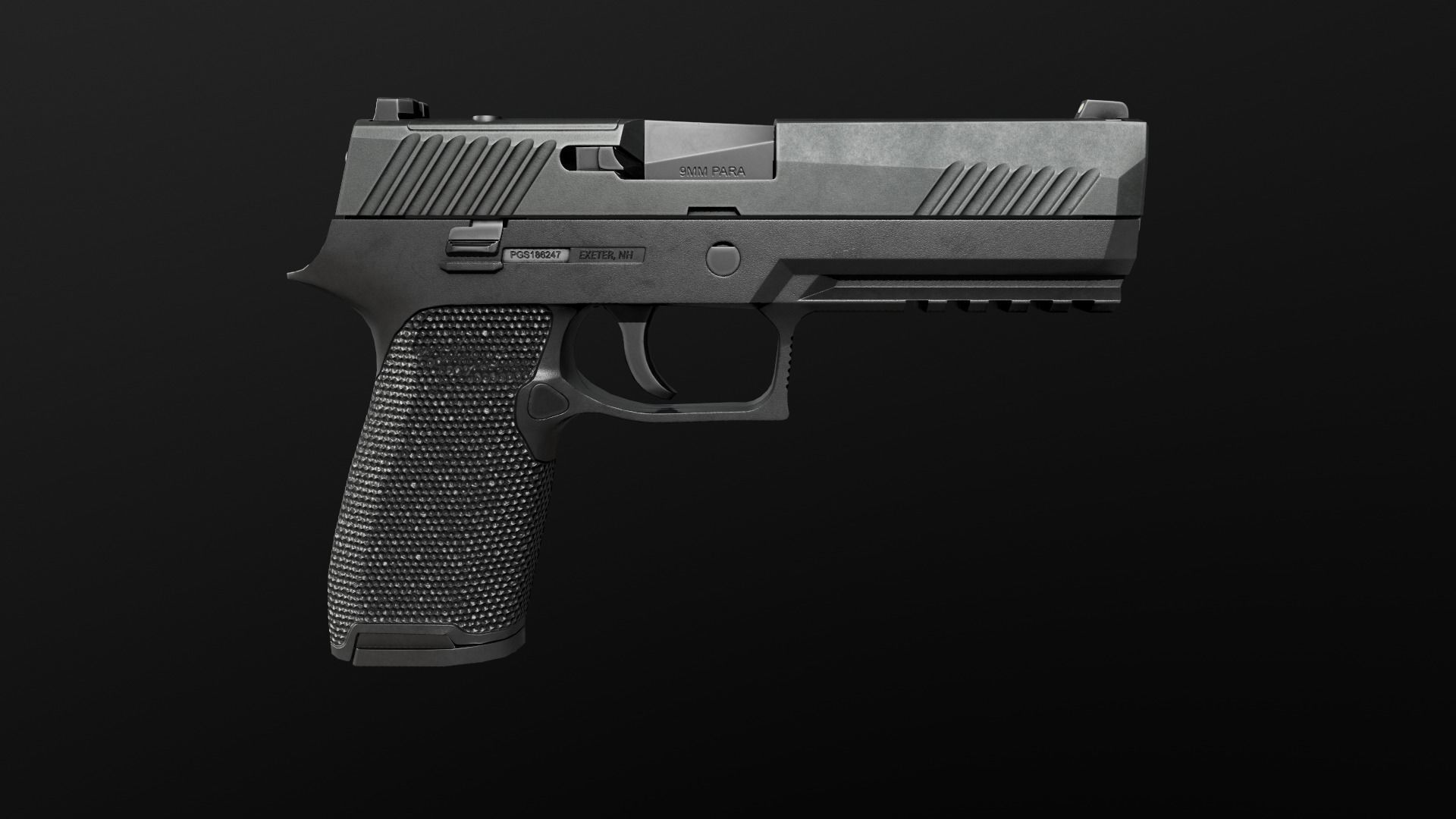 3D model Sig Sauer P320 Full Size Modular 9MM Handgun VR / AR / low ...