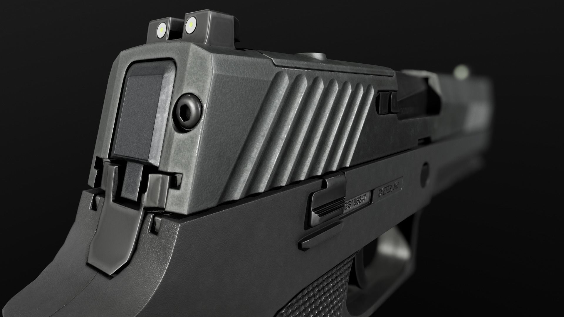 3D model Sig Sauer P320 Full Size Modular 9MM Handgun VR / AR / low ...