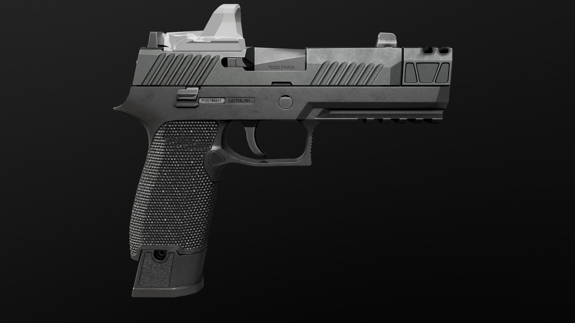 3D model Sig Sauer P320 Full Size Modular 9MM Handgun VR / AR / low ...