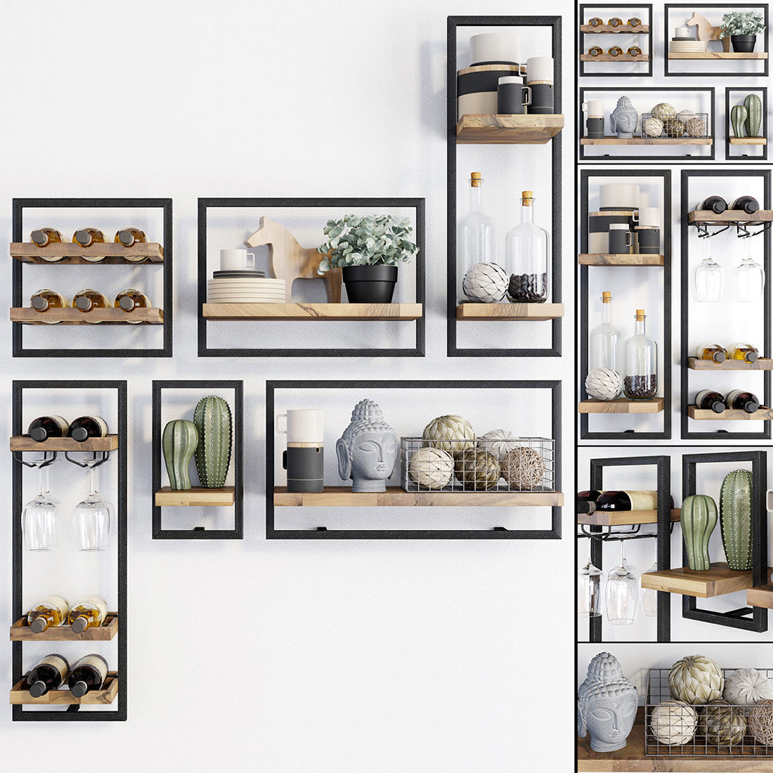 Teak House LOFT d-Bodhi Shelfmate wall shelves 3D model | CGTrader