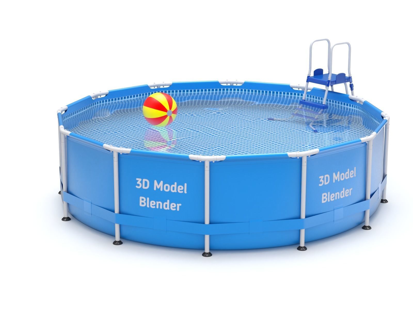 Frame Swimming Pool with Waterpool Stairs 3D model | CGTrader