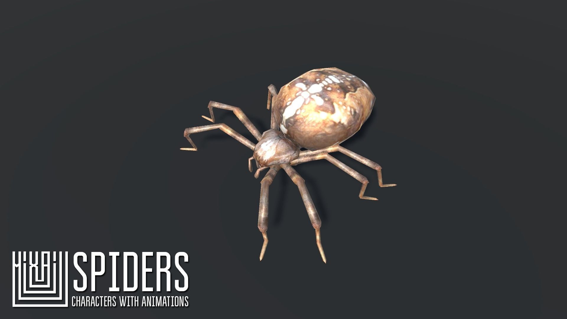 3D model Spiders - characters with animations VR / AR / low-poly rigged ...