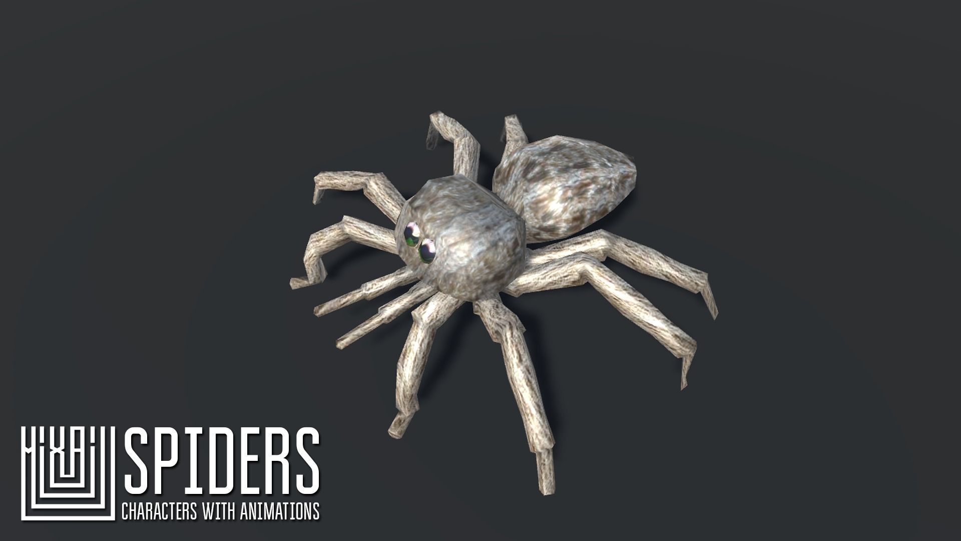 3D model Spiders - characters with animations VR / AR / low-poly rigged ...