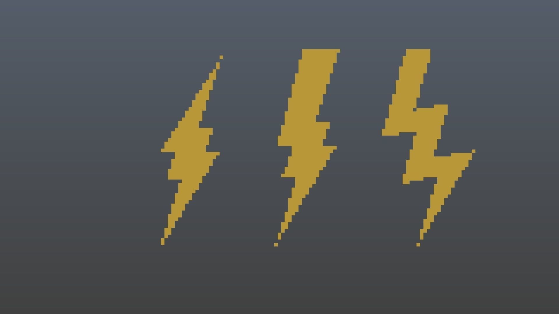 Thunder symbols voxel 1 3D model | CGTrader