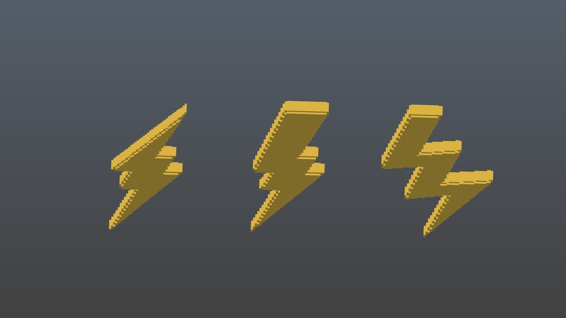 Thunder symbols voxel 2 3D model | CGTrader