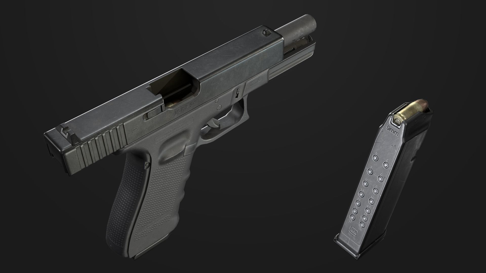 3D model Glock 17 - Model and Textures VR / AR / low-poly | CGTrader