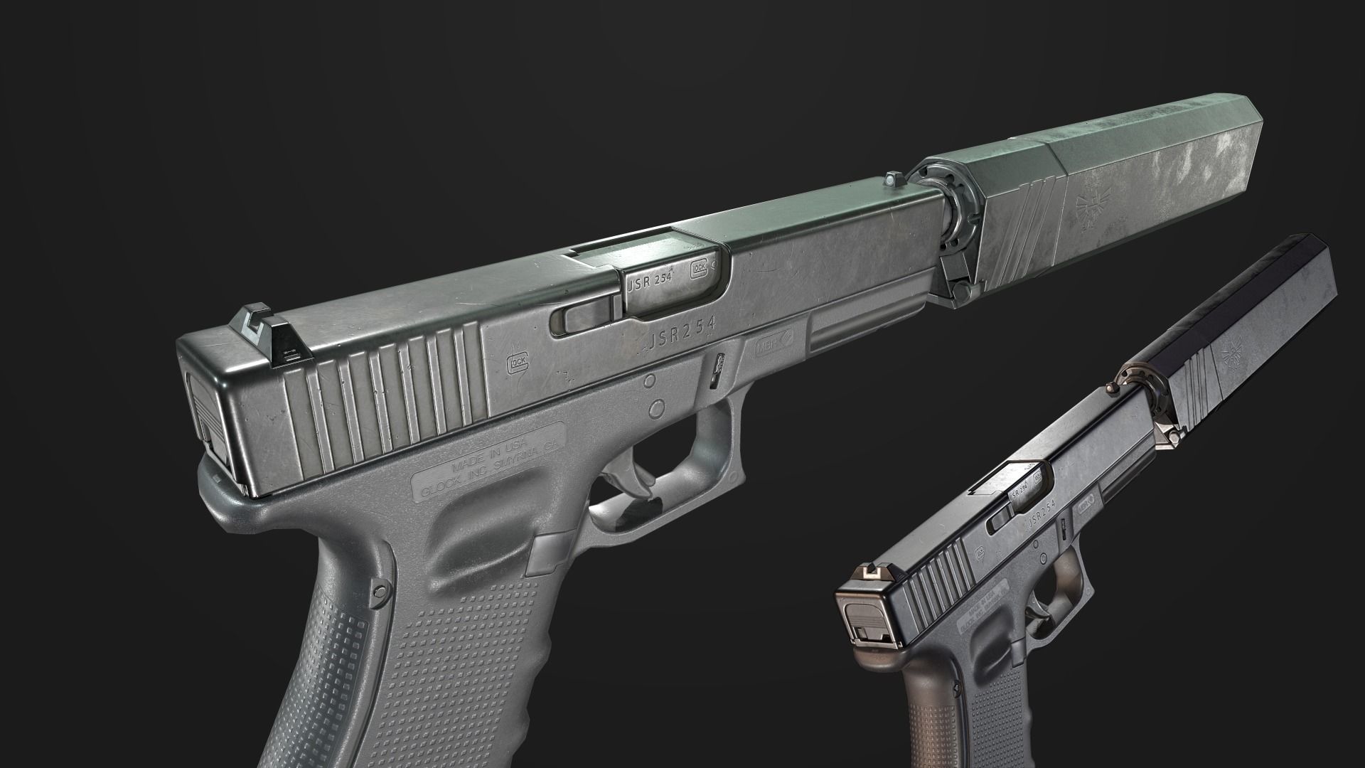 3D model Glock 17 - Model and Textures VR / AR / low-poly | CGTrader