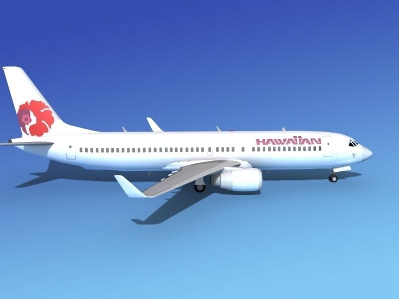 Boeing 737-800 Hawaiian Airlines 3D Model rigged .max .obj .3ds .lwo ...