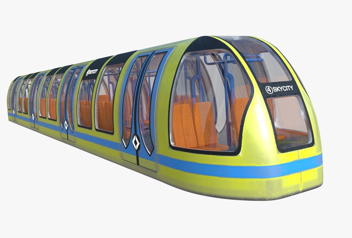 Sci-fi subway car PBR 3D model | CGTrader
