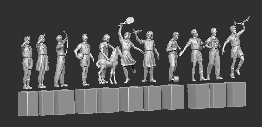 Statues of Soviet pioneers 3D model 3D printable | CGTrader