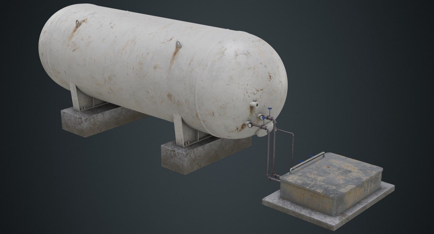 3D model Industrial Gas Tank 1B VR / AR / low-poly | CGTrader