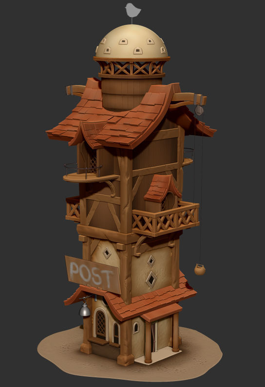 Post house 3D model | CGTrader