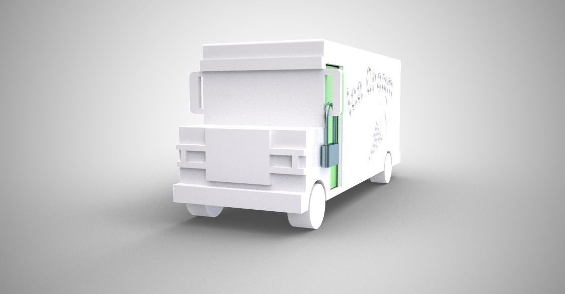 Ice Cream Van Moneybox 3D model 3D printable | CGTrader
