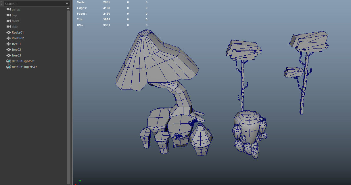 3D model Stylized Modular Trees and Rocks VR / AR / low-poly | CGTrader