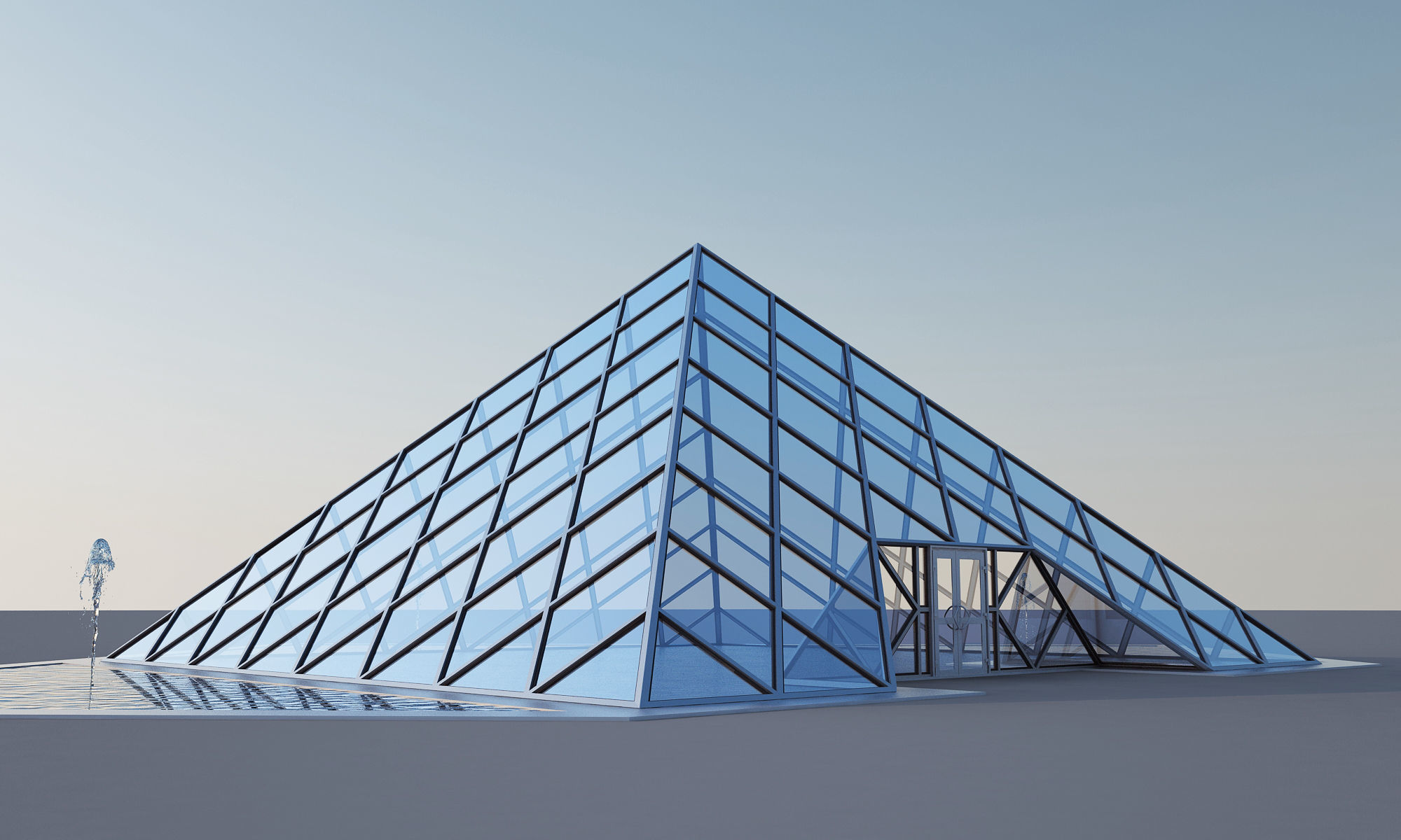 Glass Pyramid 3D model | CGTrader