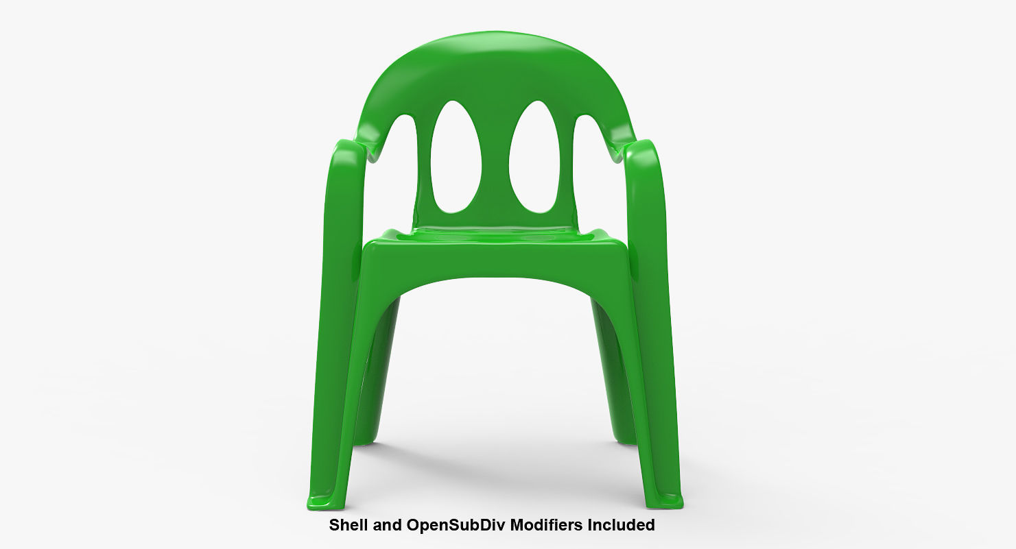 3D Model Collection Plastic Chairs - 3 Types VR / AR / low-poly | CGTrader