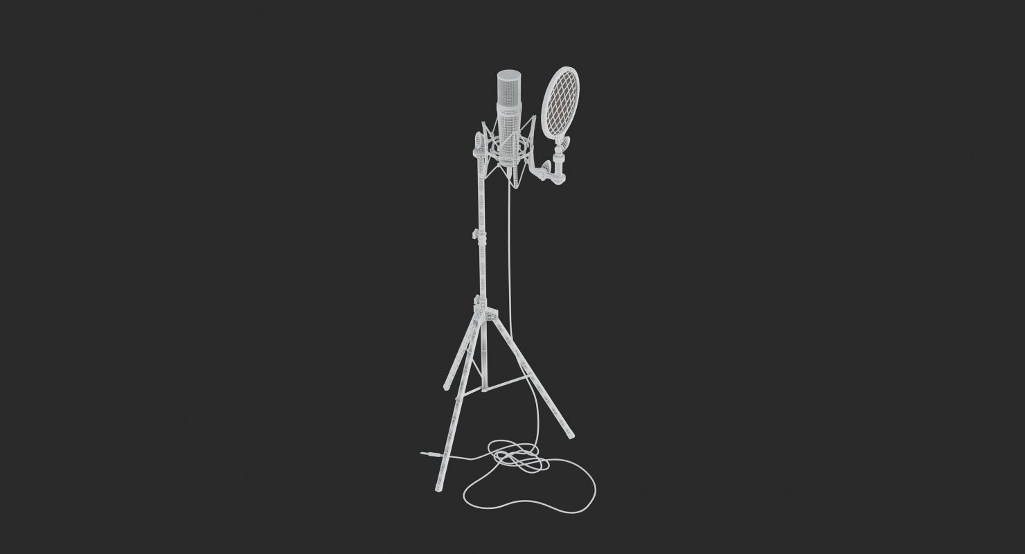 Studio Microphone and Stand 3D model | CGTrader