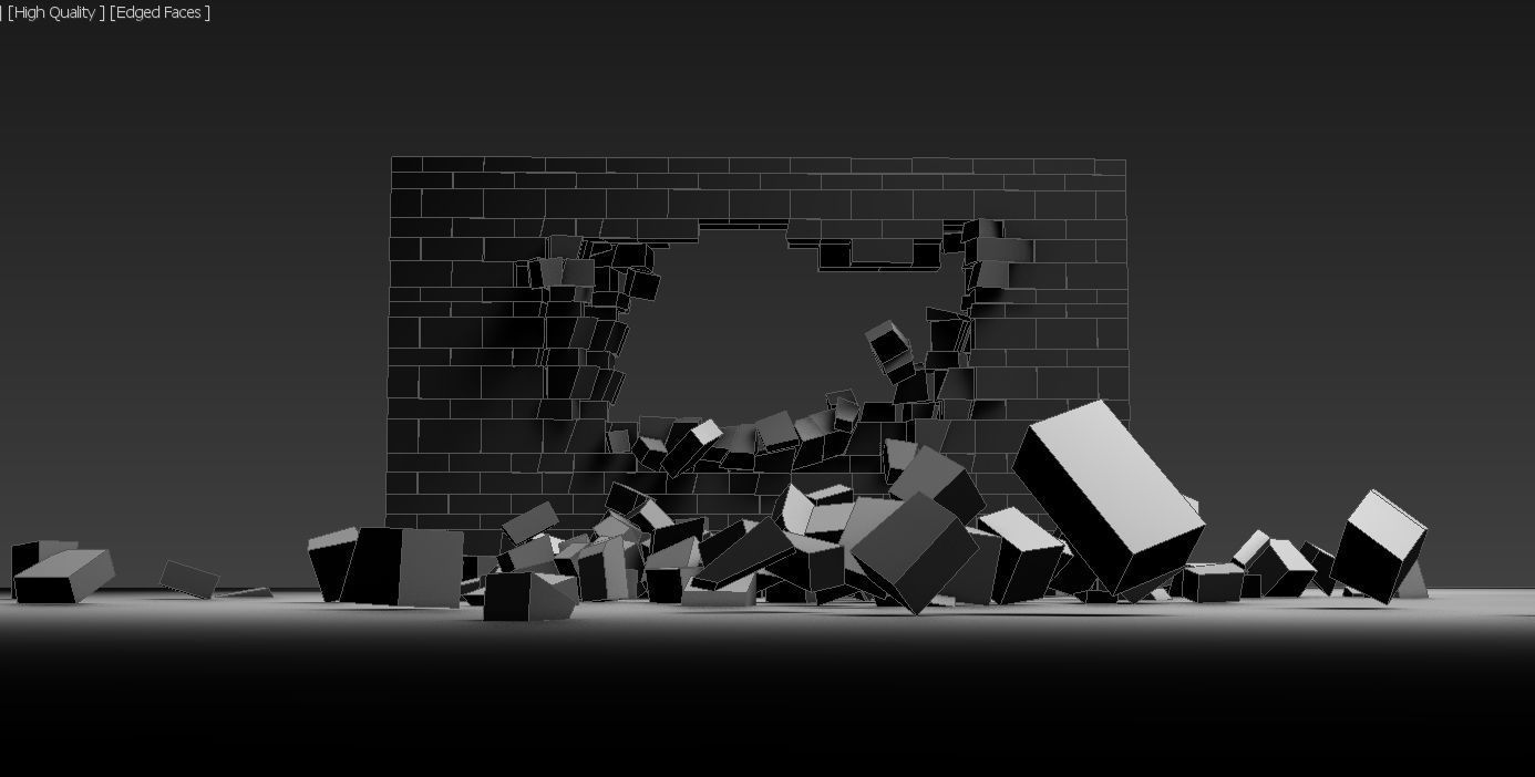 Brick Wall Breaking 3D model animated | CGTrader