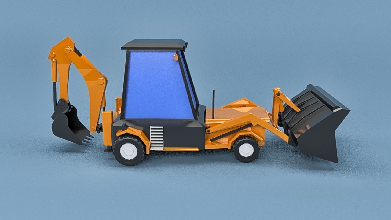 3D model Low Poly Excavator Loader VR / AR / low-poly | CGTrader