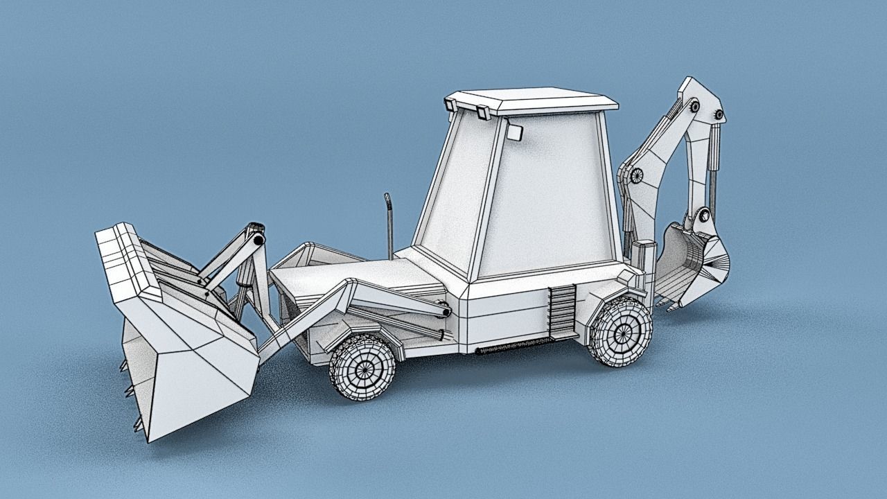3D model Low Poly Excavator Loader VR / AR / low-poly | CGTrader