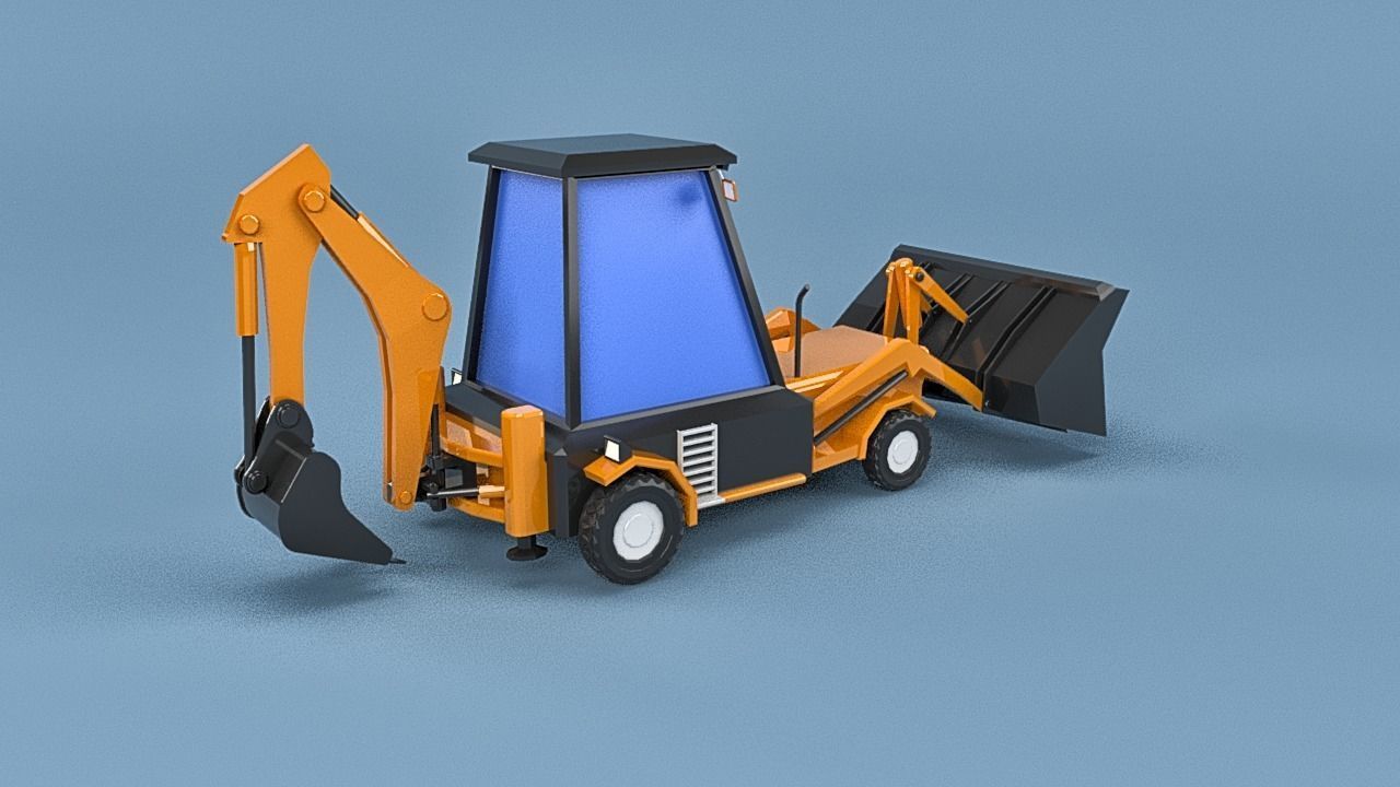 3D model Low Poly Excavator Loader VR / AR / low-poly | CGTrader