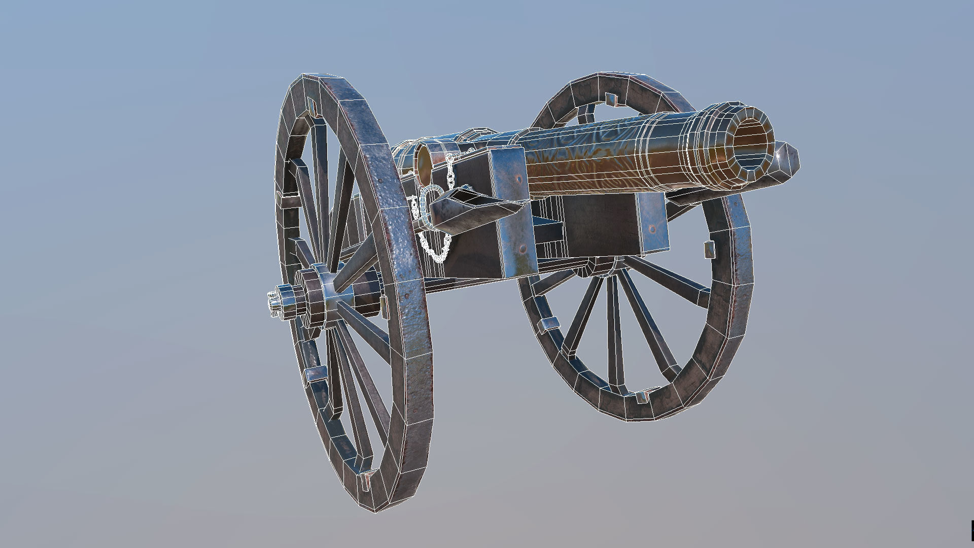 3D model Cannon on wheels VR / AR / low-poly | CGTrader