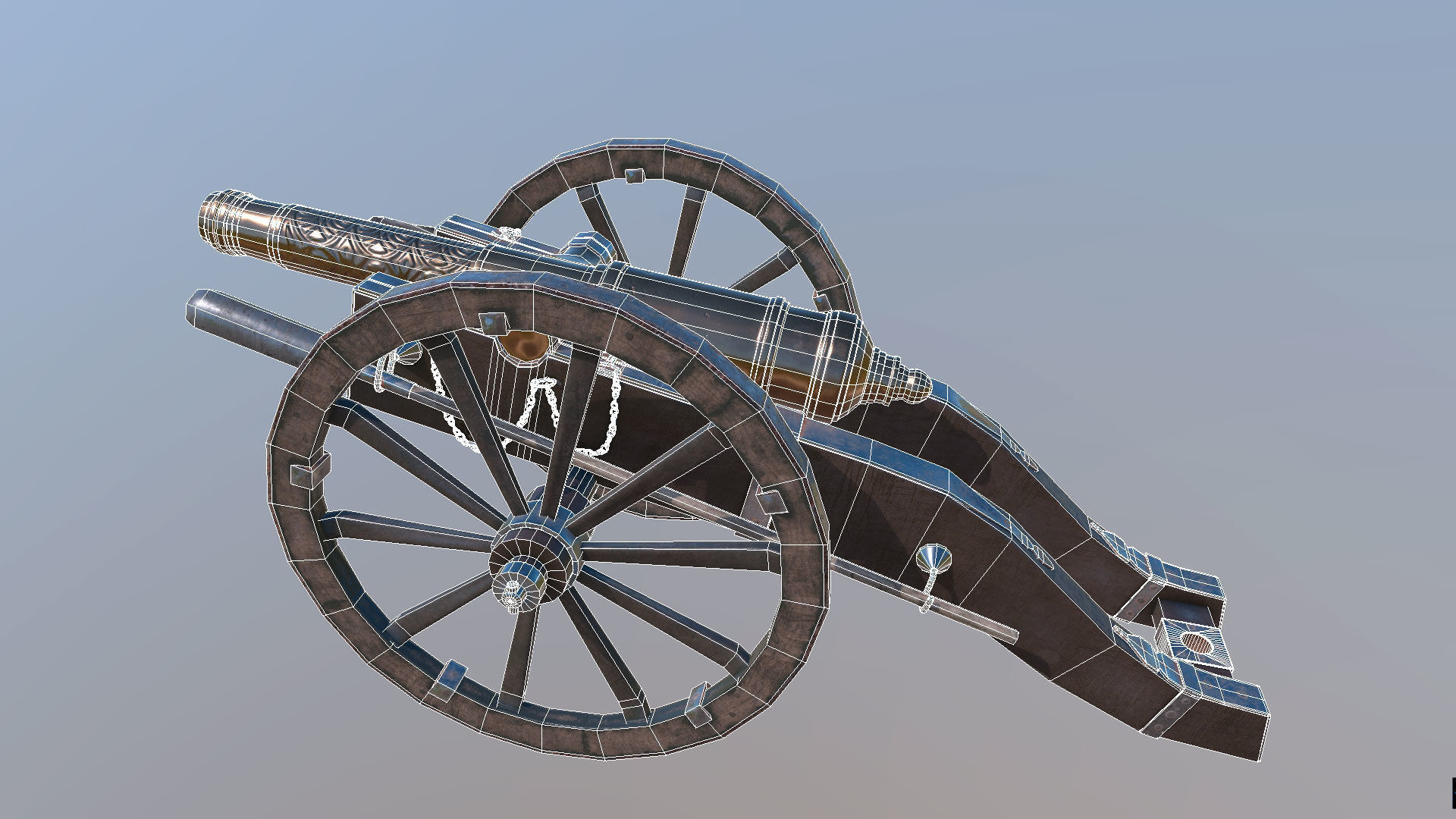 3D model Cannon on wheels VR / AR / low-poly | CGTrader