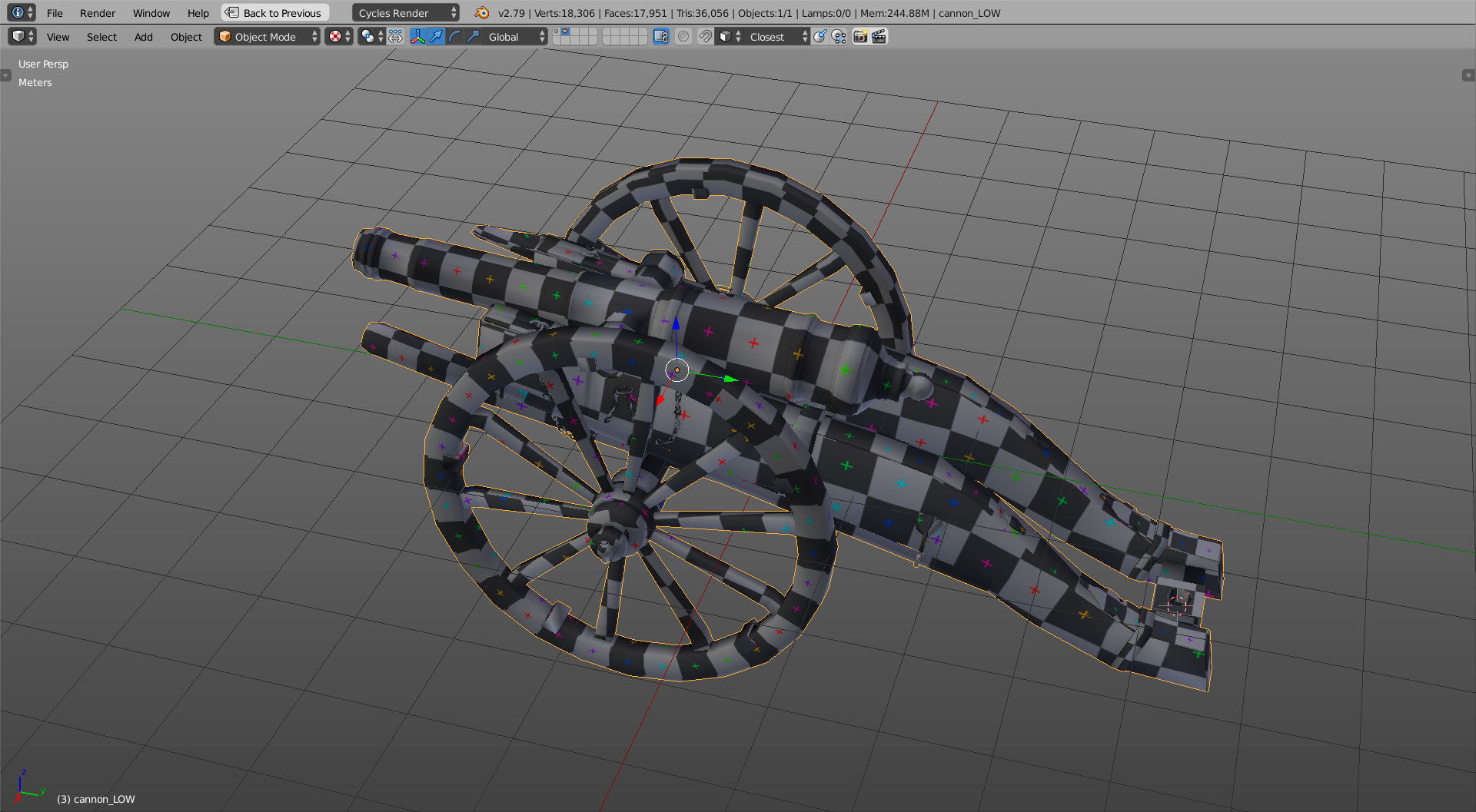 3D model Cannon on wheels VR / AR / low-poly | CGTrader