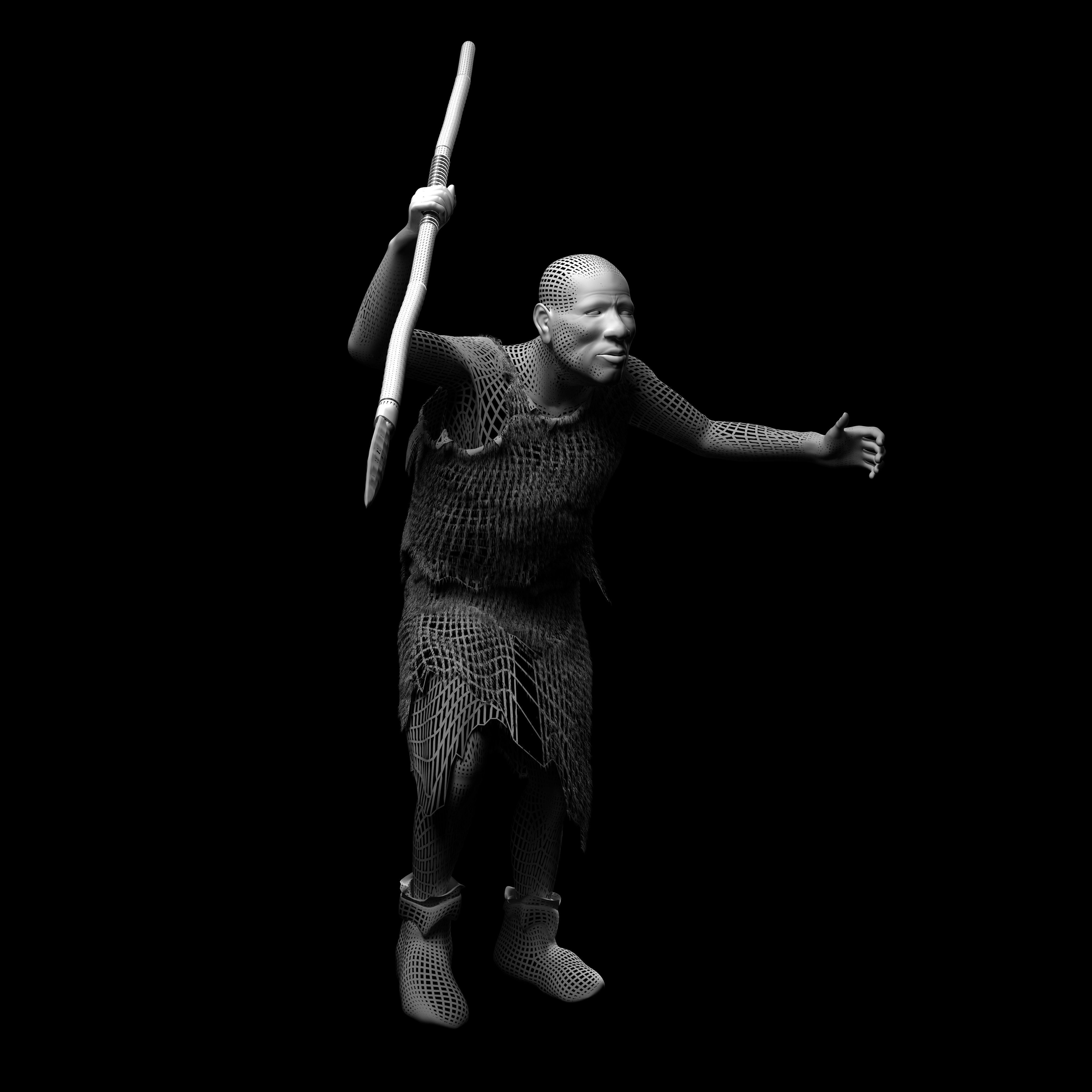 neanderthal man 3D model rigged | CGTrader