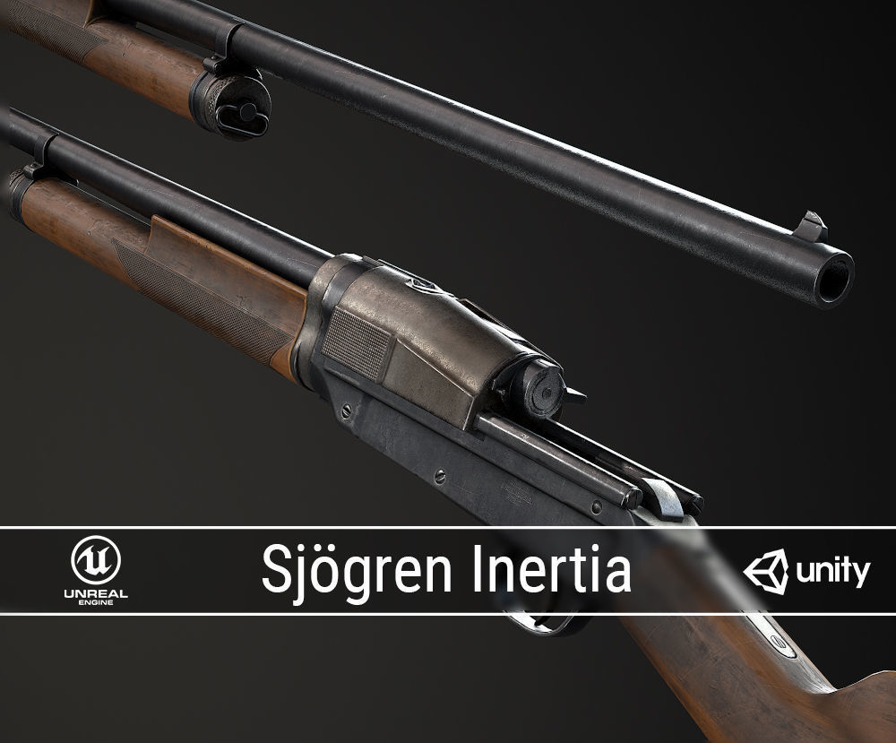 3D model PBR Sjogren Inertia Shotgun VR / AR / low-poly | CGTrader