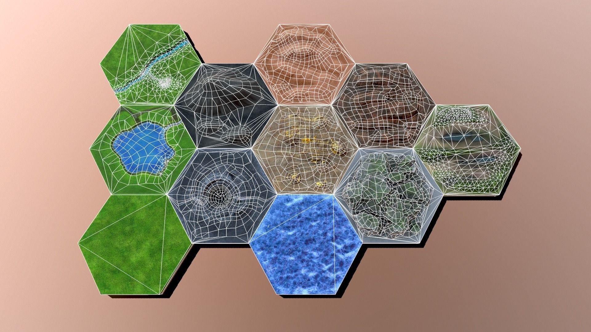 3D model Hexlands Tileset 1 VR / AR / low-poly | CGTrader