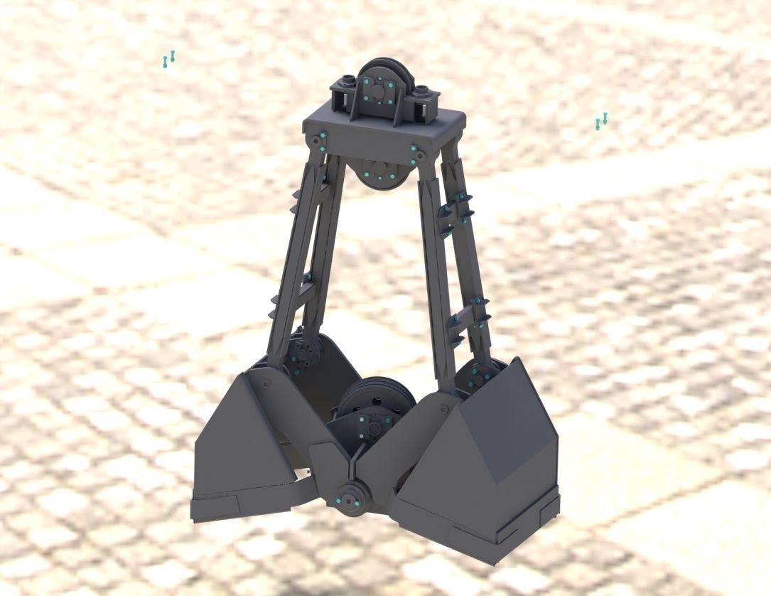 Grab crane on cobbled street free 3D model | CGTrader