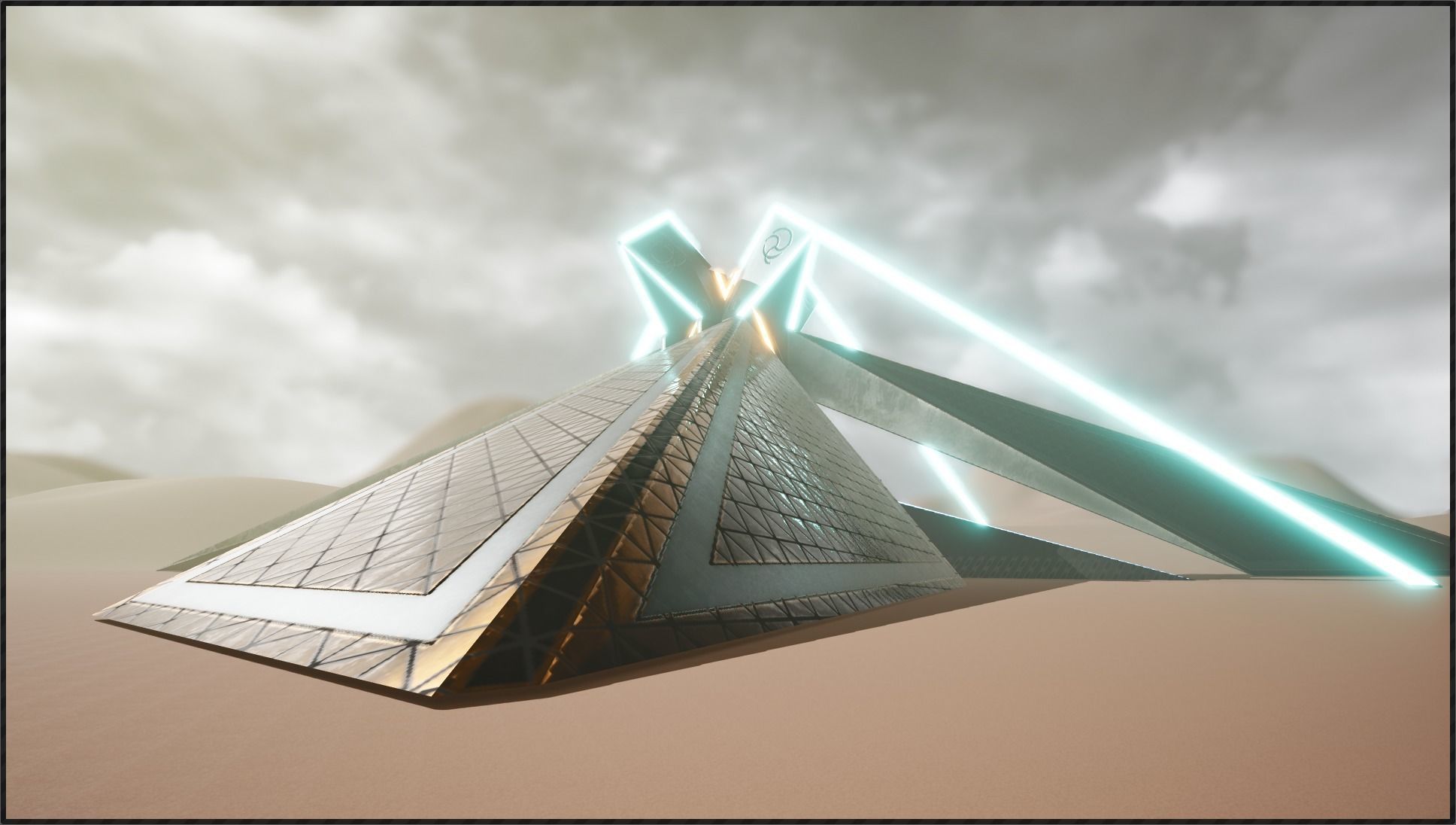 3D model sci fi temple- Cyberpunk design - Game-Ready VR / AR / low ...