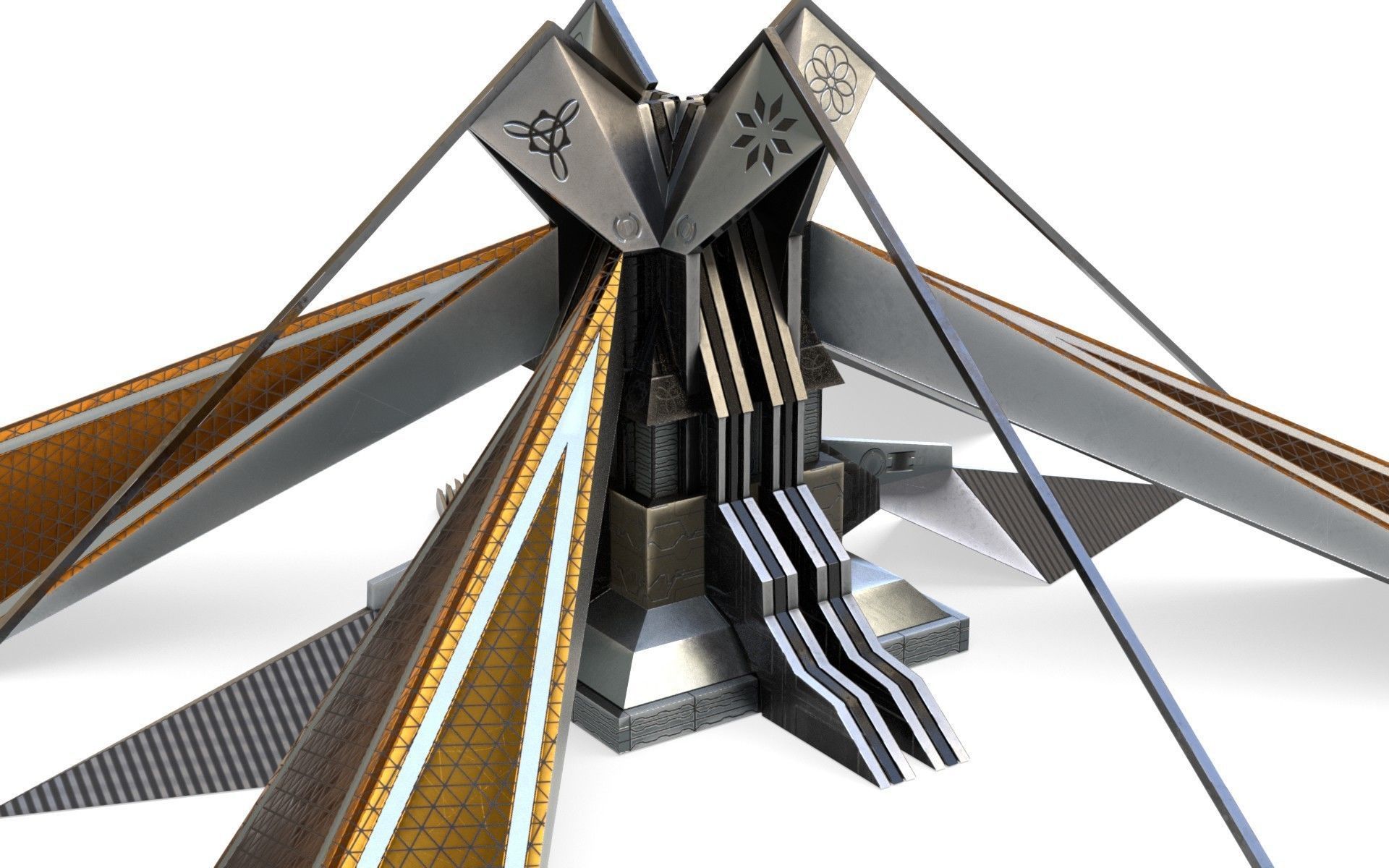 3D model sci fi temple- Cyberpunk design - Game-Ready VR / AR / low ...