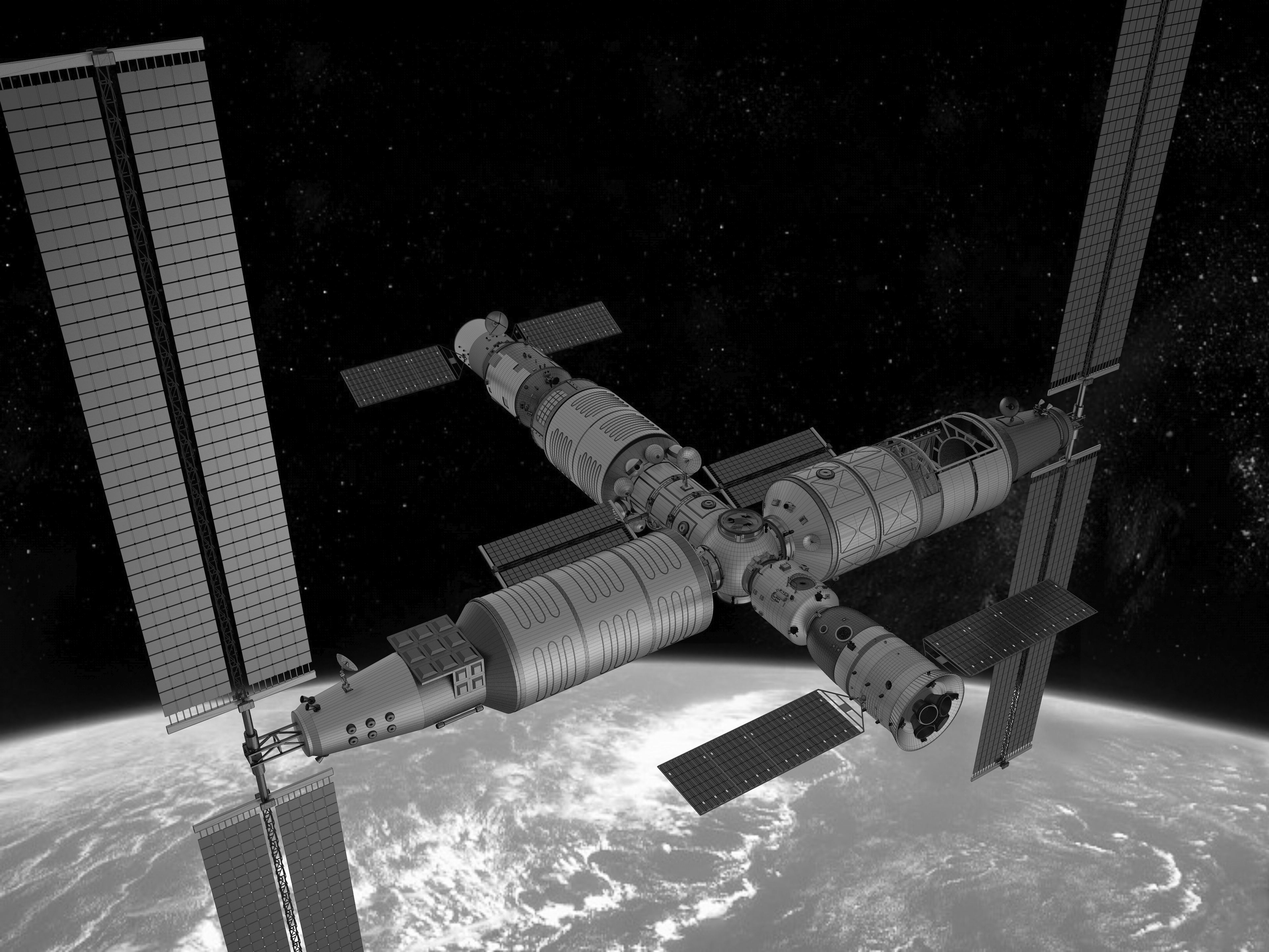 China space station 3D model | CGTrader