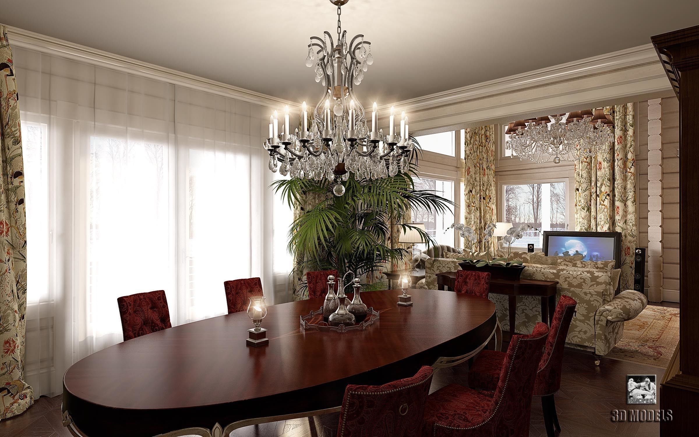 Big House Interior Scene 3D model | CGTrader