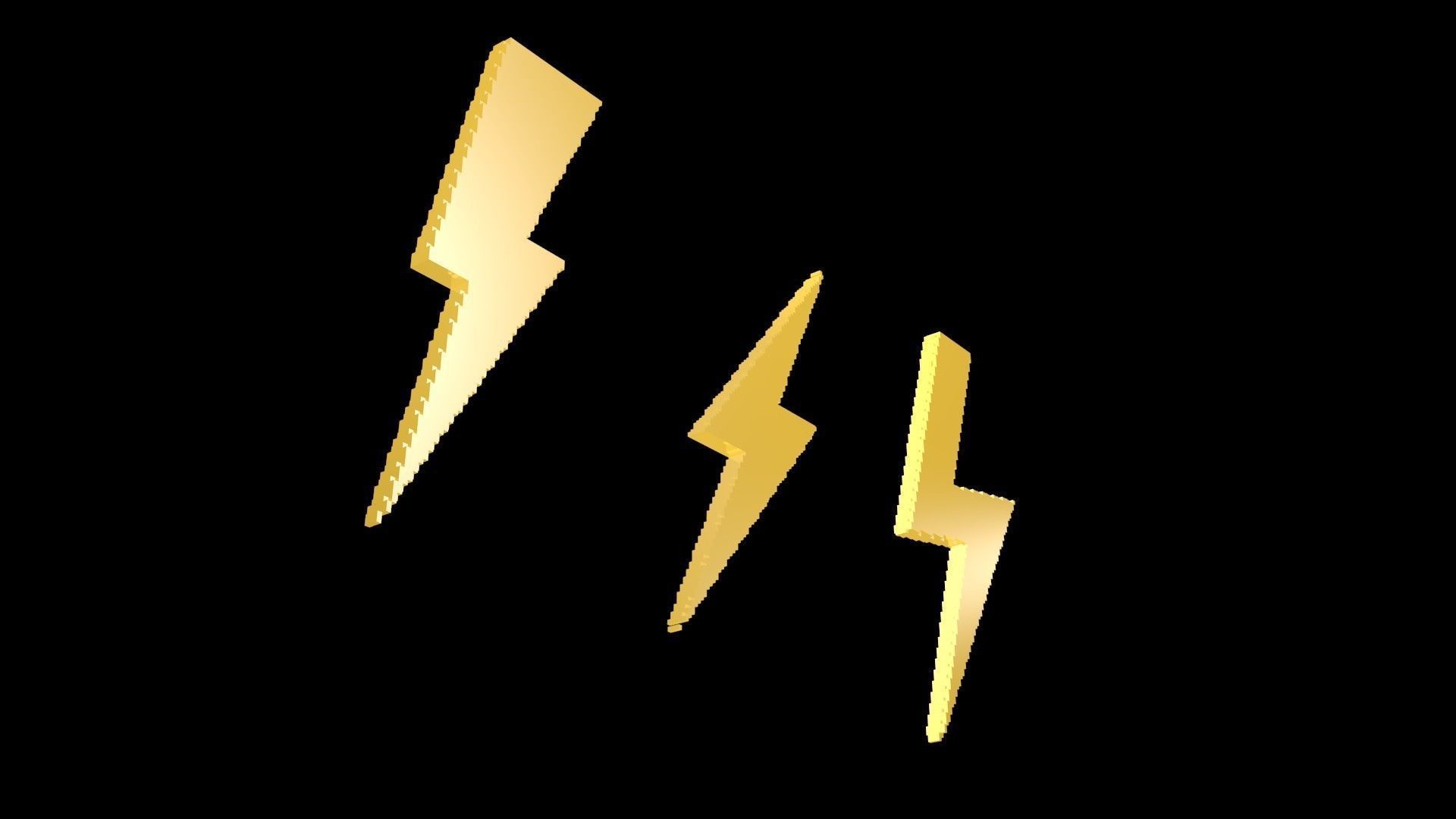 Thunder symbols voxel 4 3D model | CGTrader