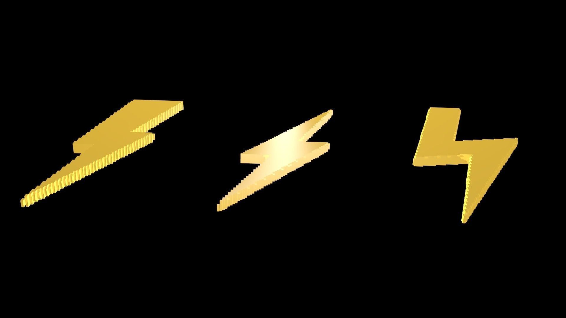 Thunder symbols voxel 4 3D model | CGTrader