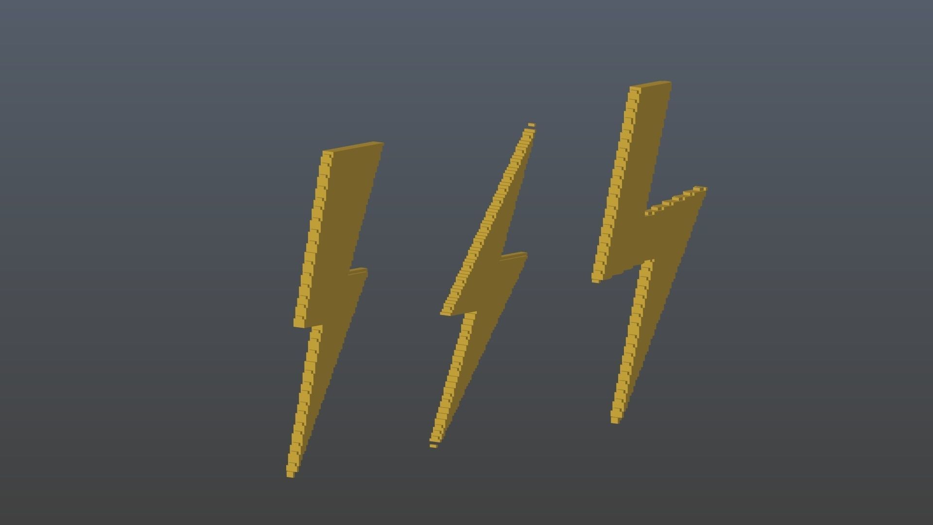 Thunder symbols voxel 4 3D model | CGTrader