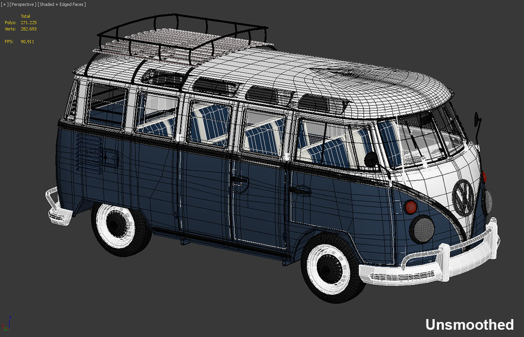 VW Samba T1 Bus 3D model | CGTrader