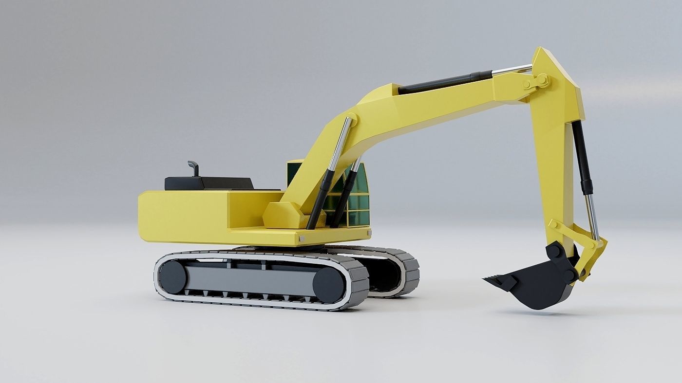 3D model Hydraulic Excavator Lowpoly - Heavy Machinery Equipment VR ...